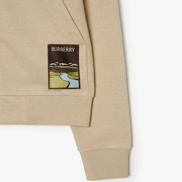 Burberry Landscape Label Cotton Zip Hoodie