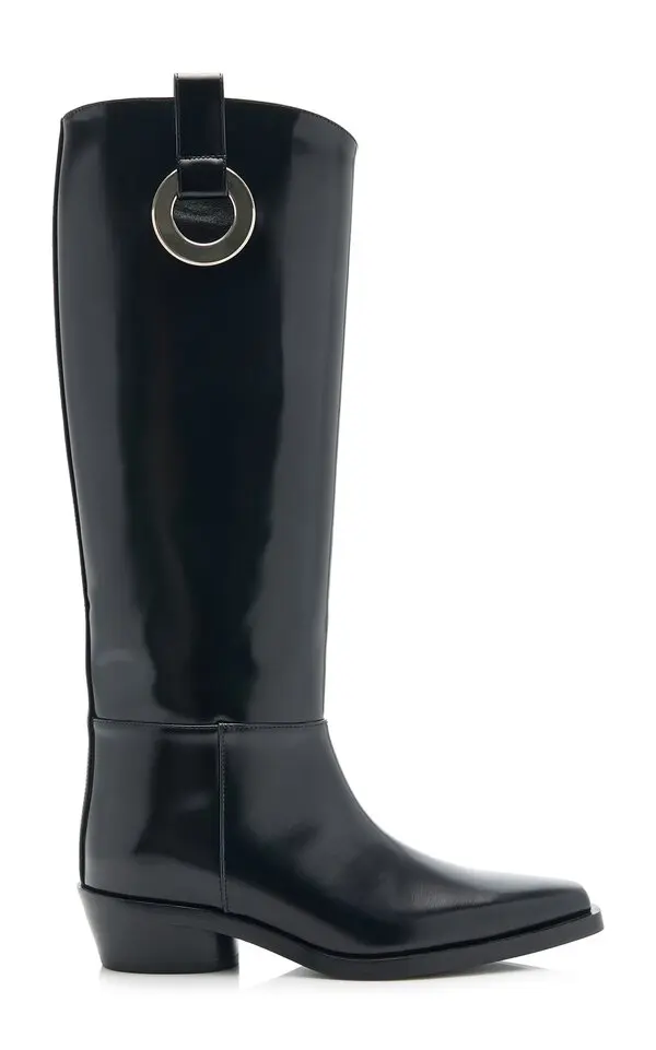 Proenza Schouler Bronco Grommet Leather Knee-high Boots - Black