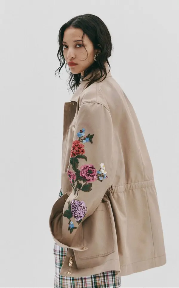 Carolina Herrera Embroidered Cotton-twill Jacket