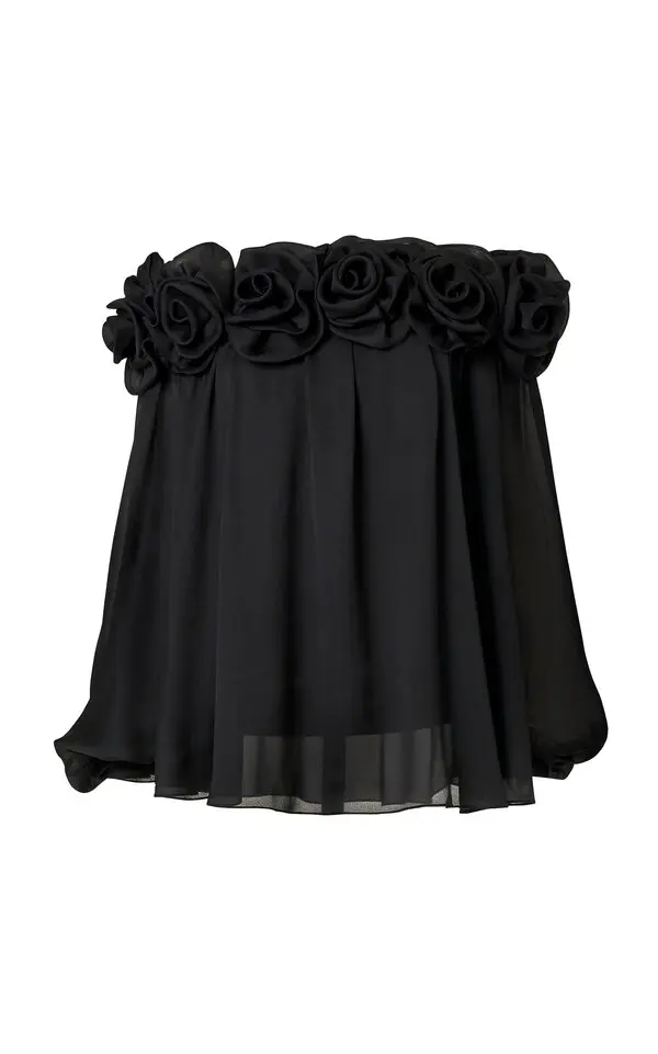 Carolina Herrera Off-the-shoulder Silk-chiffon Top - Black