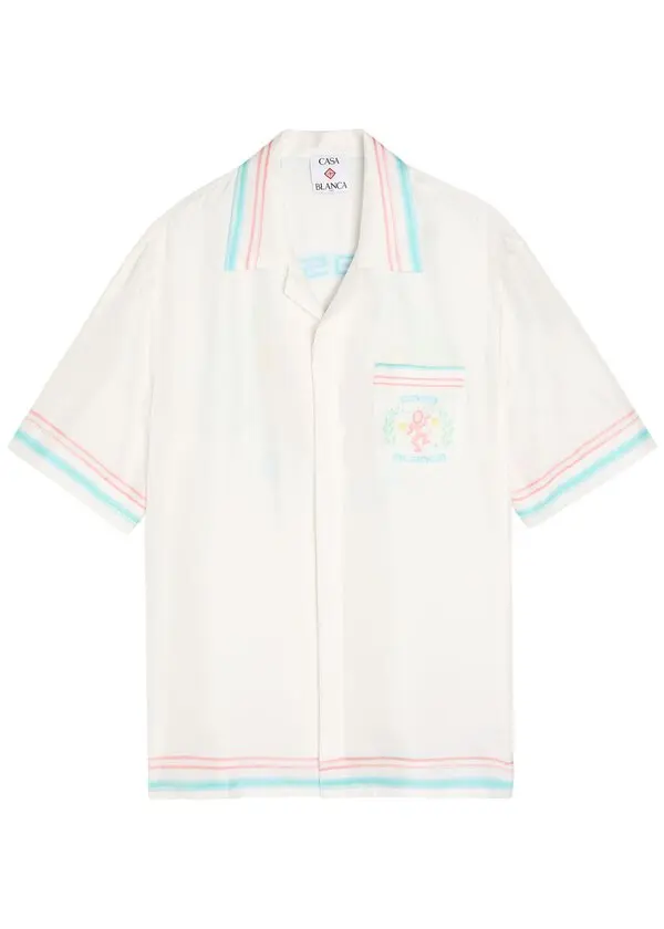 Casablanca Dance Joy Printed Silk Shirt - White
