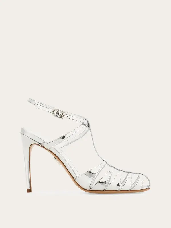 FERRAGAMO Cage Stiletto Sandal - Silver
