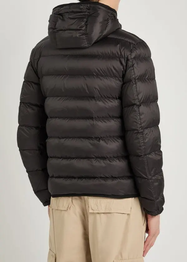 TEN C Padded Hooded Nylon Jacket - Dark Grey
