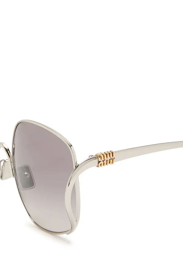Miu Miu Oversized Square-frame Sunglasses - Silver