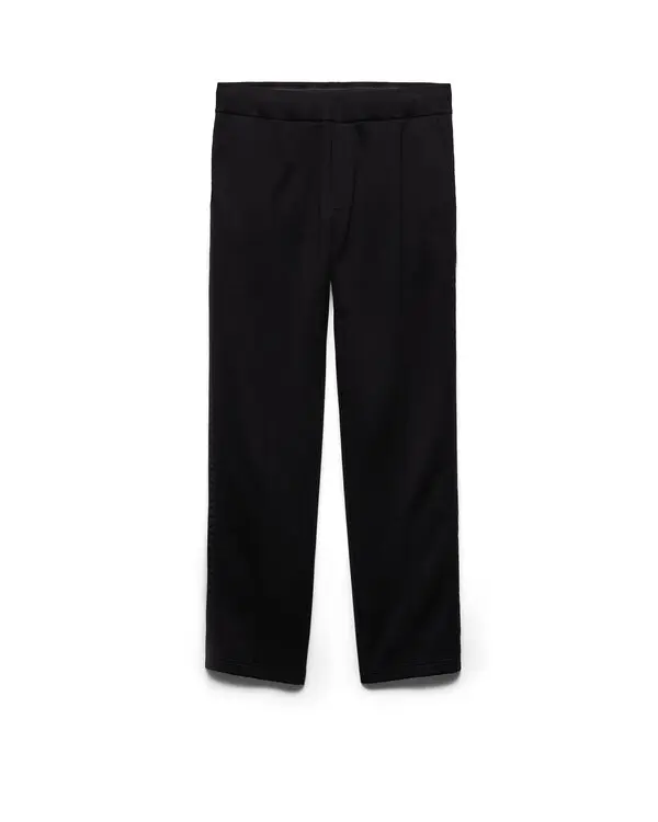 Prada Cotton Fleece Pant With Re-nylon Detail - Black