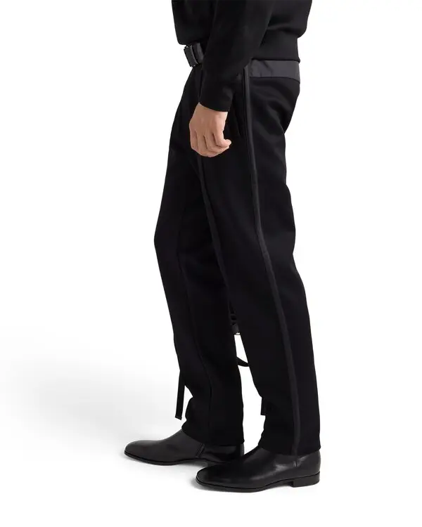 Prada Cotton Fleece Pant With Re-nylon Detail - Black