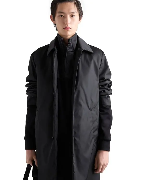 Prada Cotton Fleece Zipper Jacket With Re-nylon Detail