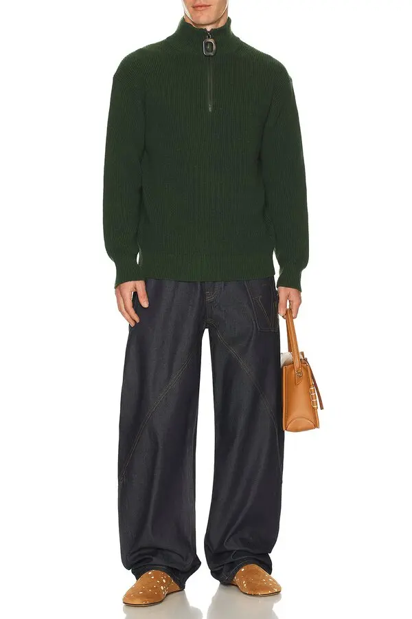 JW Anderson Half Zip Jumper - Pine