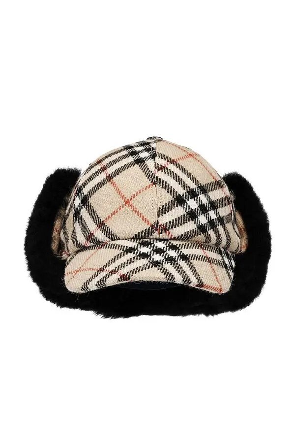 Burberry Check Trapper Visor Cap - Sand Ip Check