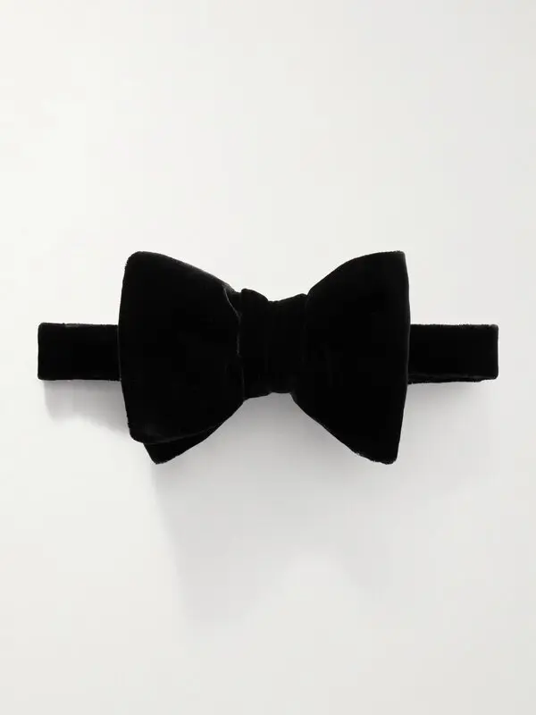 TOM FORD Pre-tied Cotton-velvet Bow Tie - Black