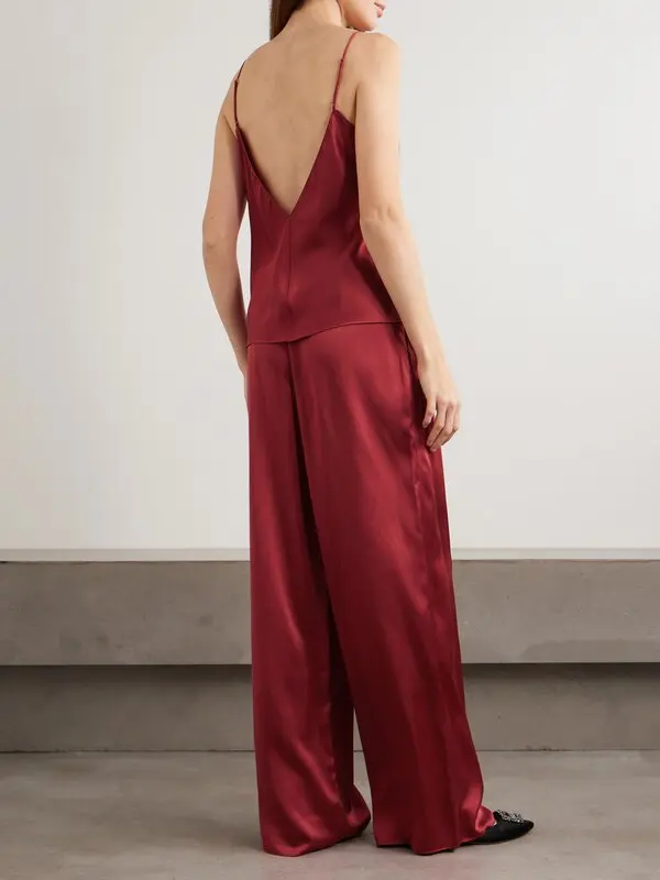Olivia Von Halle Bliss Silk-satin Pajama Set - Red
