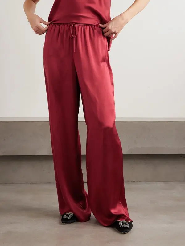 Olivia Von Halle Bliss Silk-satin Pajama Set - Red