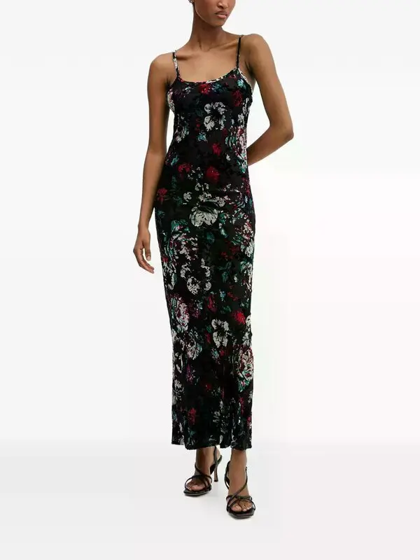 Desigual Floral Print Maxi Dress - Black