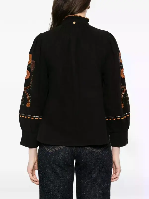Antik Batik Embroidered Frill-neck Shirt
