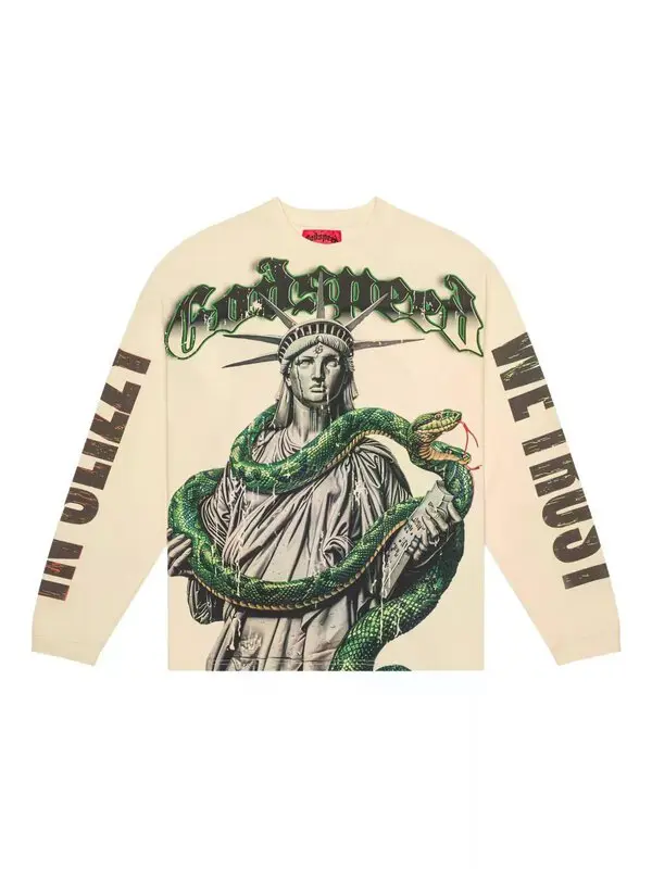 GODSPEED Top 5 Slizzy Graphic-print T-shirt - Neutrals