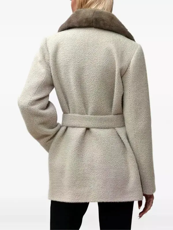 POCHE PARIS Herringbone Belted Jacket