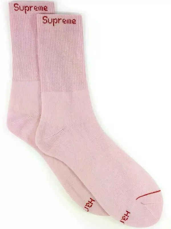Supreme X Hanes Crew Socks - Pink
