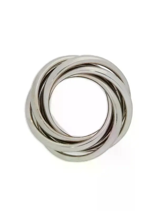 JIL SANDER Engraved-logo Multilayer Ring - Silver