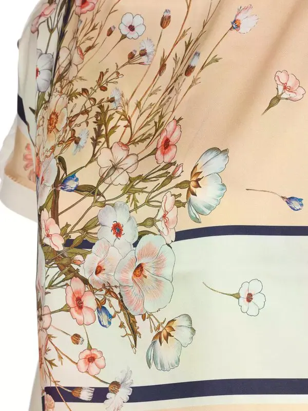 Liu Jo Floral-print T-shirt With Shoulder Buttons