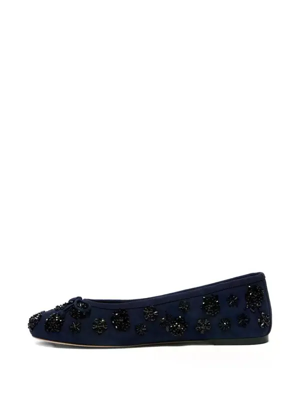 STUART WEITZMAN Prima Bow Embroidered Flats - Blue