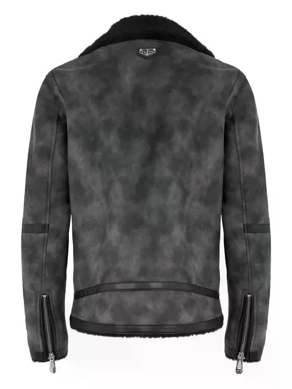 Philipp Plein Zip-up Biker Jacket - Black