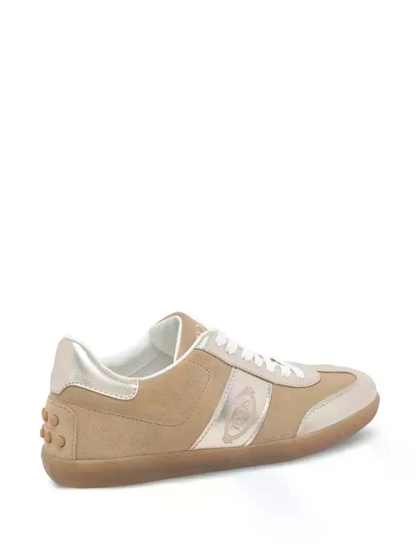 TOD'S Tab Logo Suede Sneakers - Neutrals