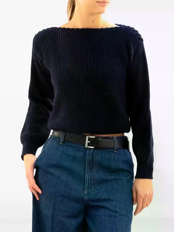 Ralph Lauren Ribbed Knit Boat Neck Sweater