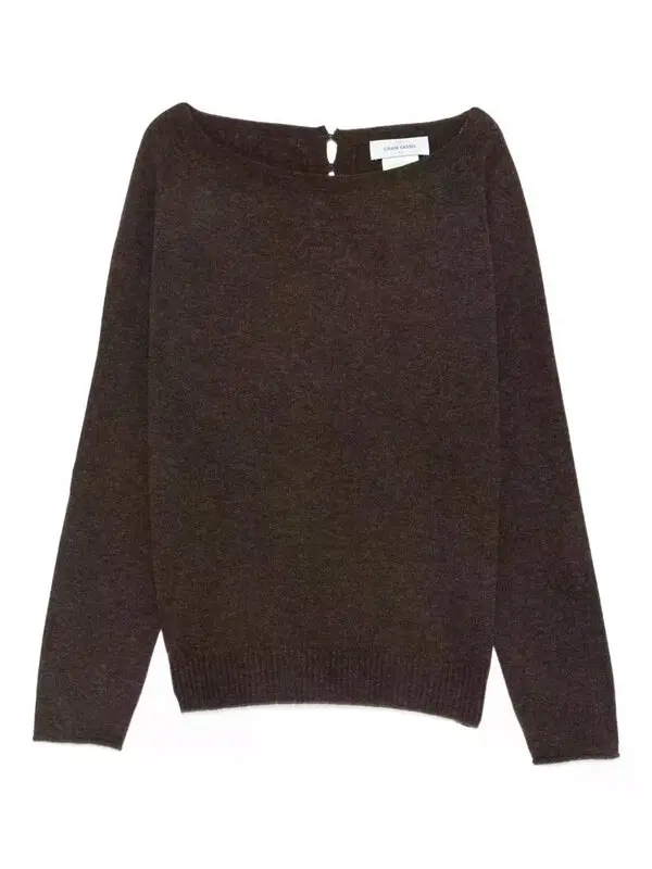 GRAN SASSO Boat-neck Fine Knit Top - Brown