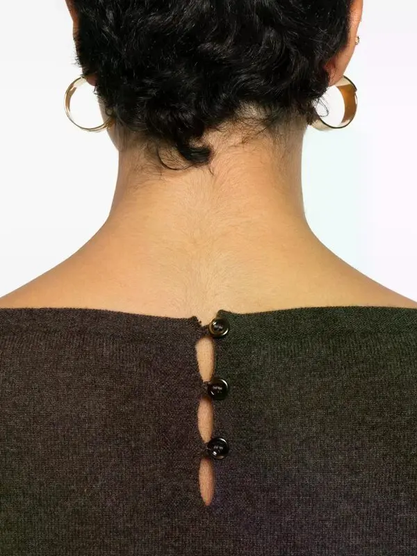 GRAN SASSO Boat-neck Fine Knit Top - Brown