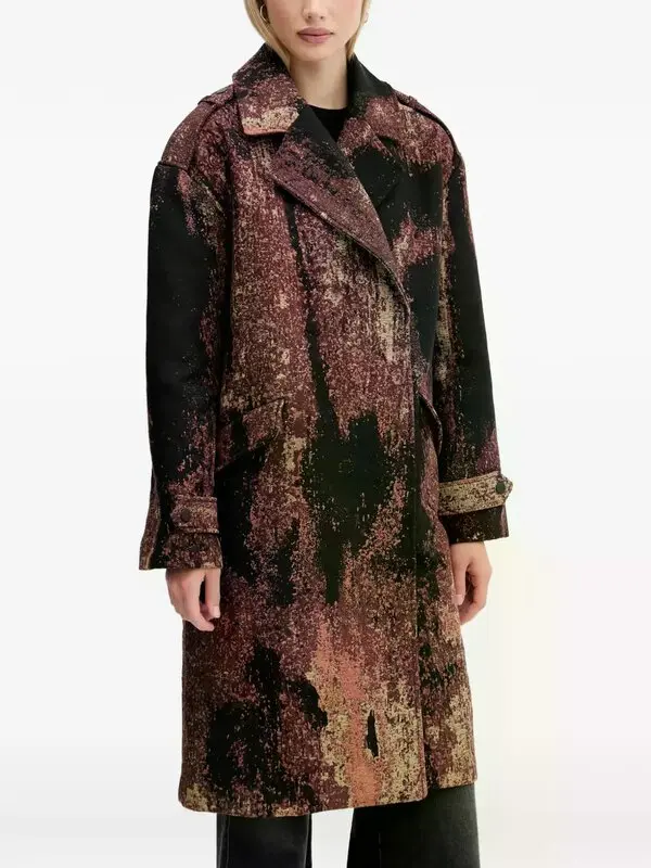 Desigual Abstract-pattern Double-breasted Coat