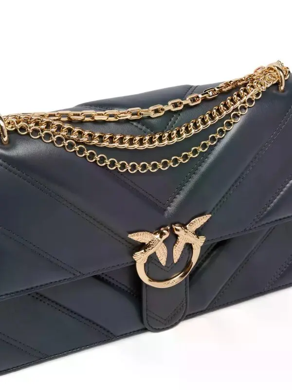 Pinko Chevron Chain Crossbody Bag - Grey