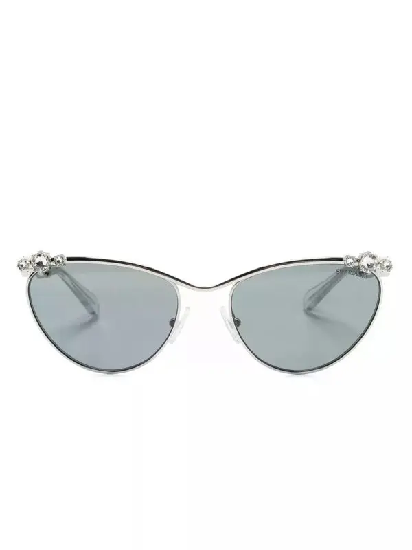 SWAROVSKI Cat-eye Frame Sunglasses - Silver