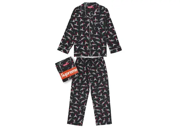 Supreme Hanes Holiday Pajama Set - Black