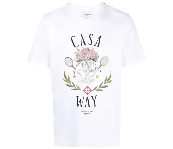 Casablanca Casa Way Print Organic Cotton T-shirt - White