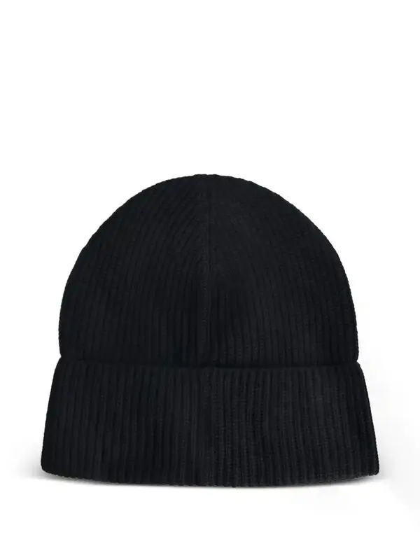 Moncler Ribbed Logo-patch Hat - Black