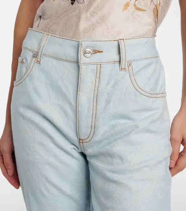 Etro Pegaso Embroidered Flared Jeans