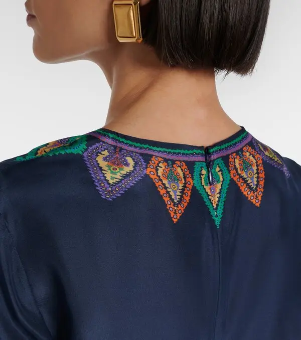 Etro Paisley Silk Habotai Minidress - Multicoloured