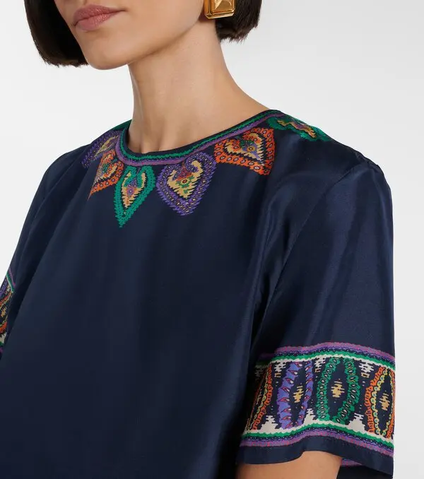 Etro Paisley Silk Habotai Minidress - Multicoloured