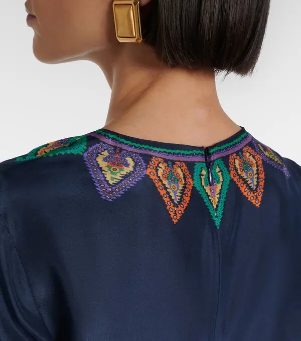 Etro Paisley Silk Habotai Minidress - Multicoloured
