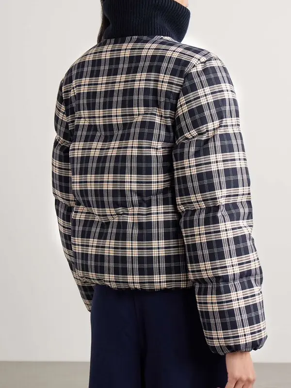 Varley Bryony Ribbed Knit-trimmed Quilted Checked Ski Jacket