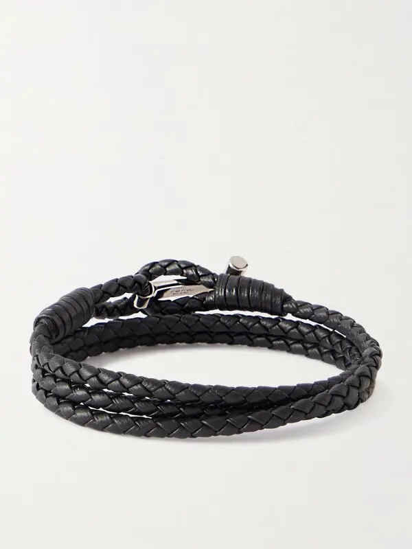 TOM FORD Woven Leather Wrap Bracelet