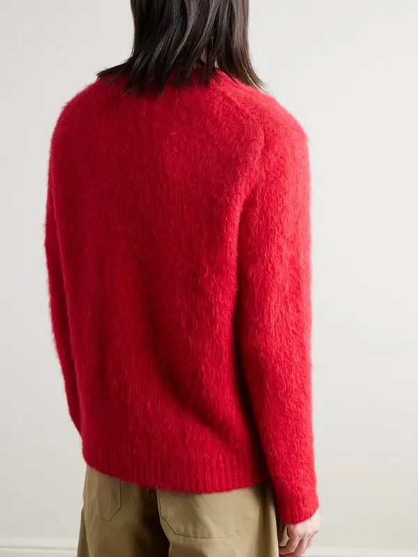 THE ELDER STATESMAN Thistle Suri Alpaca-blend Sweater - Red