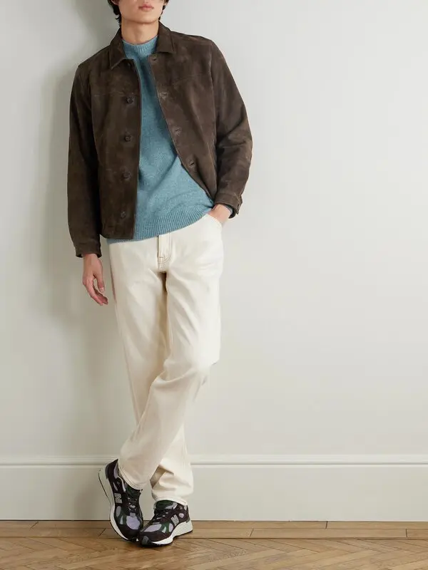 Sunspel Wool Crewneck Sweater - Blue