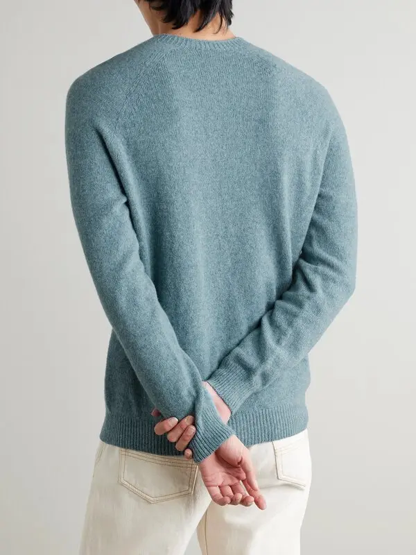 Sunspel Wool Crewneck Sweater - Blue