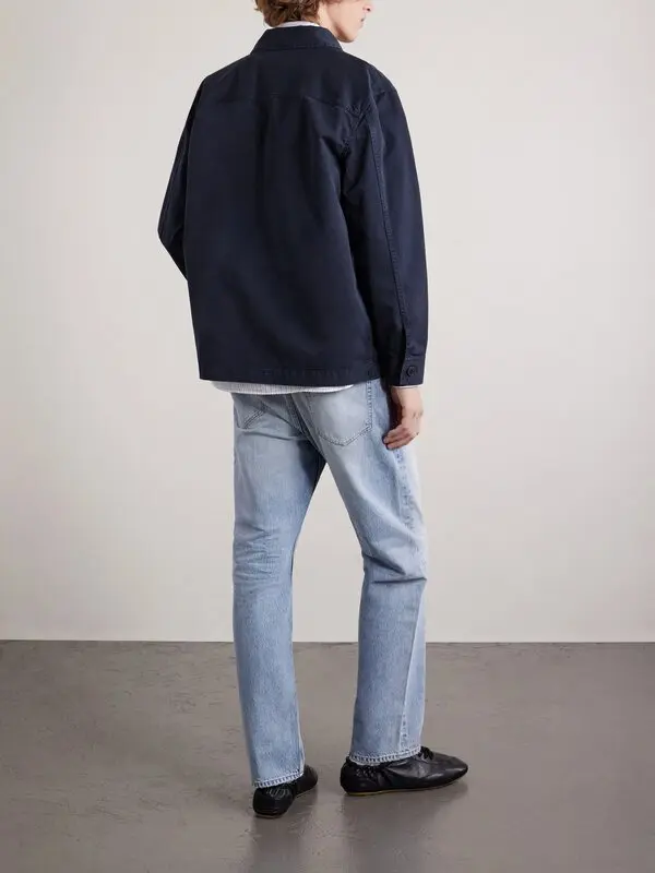 Saint Laurent Logo-embroidered Cotton-twill Overshirt