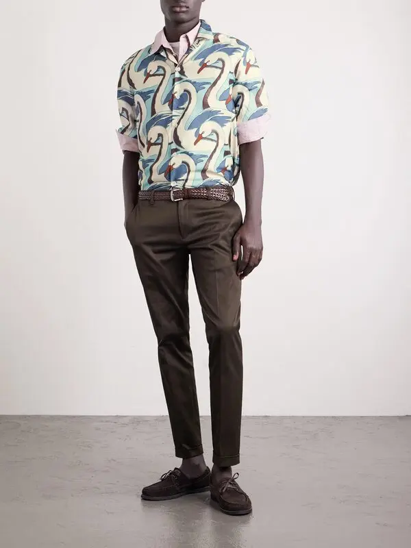 Paul Smith Camp-collar Printed Satin Shirt