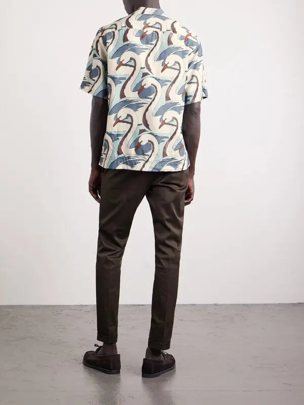 Paul Smith Camp-collar Printed Satin Shirt