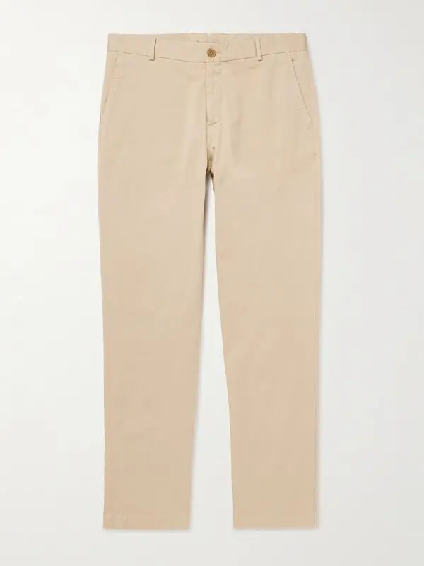 Sunspel Straight-leg Cotton-blend Twill Chinos - Neutrals