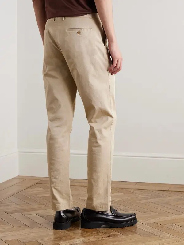 Sunspel Straight-leg Cotton-blend Twill Chinos - Neutrals