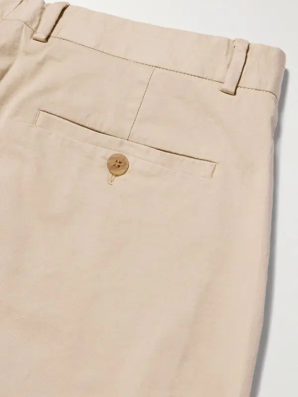 Sunspel Straight-leg Cotton-blend Twill Chinos - Neutrals